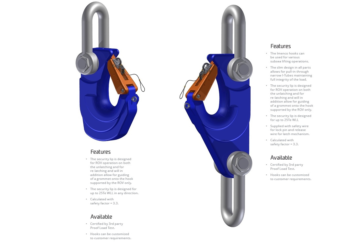 ROV Lifting & Load Transfer Hooks - Imenco Group